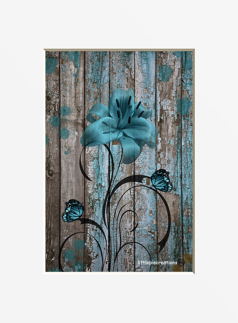 Brown Blue Rustic Home Decor Wall Art Farmhouse Country Wall - Etsy