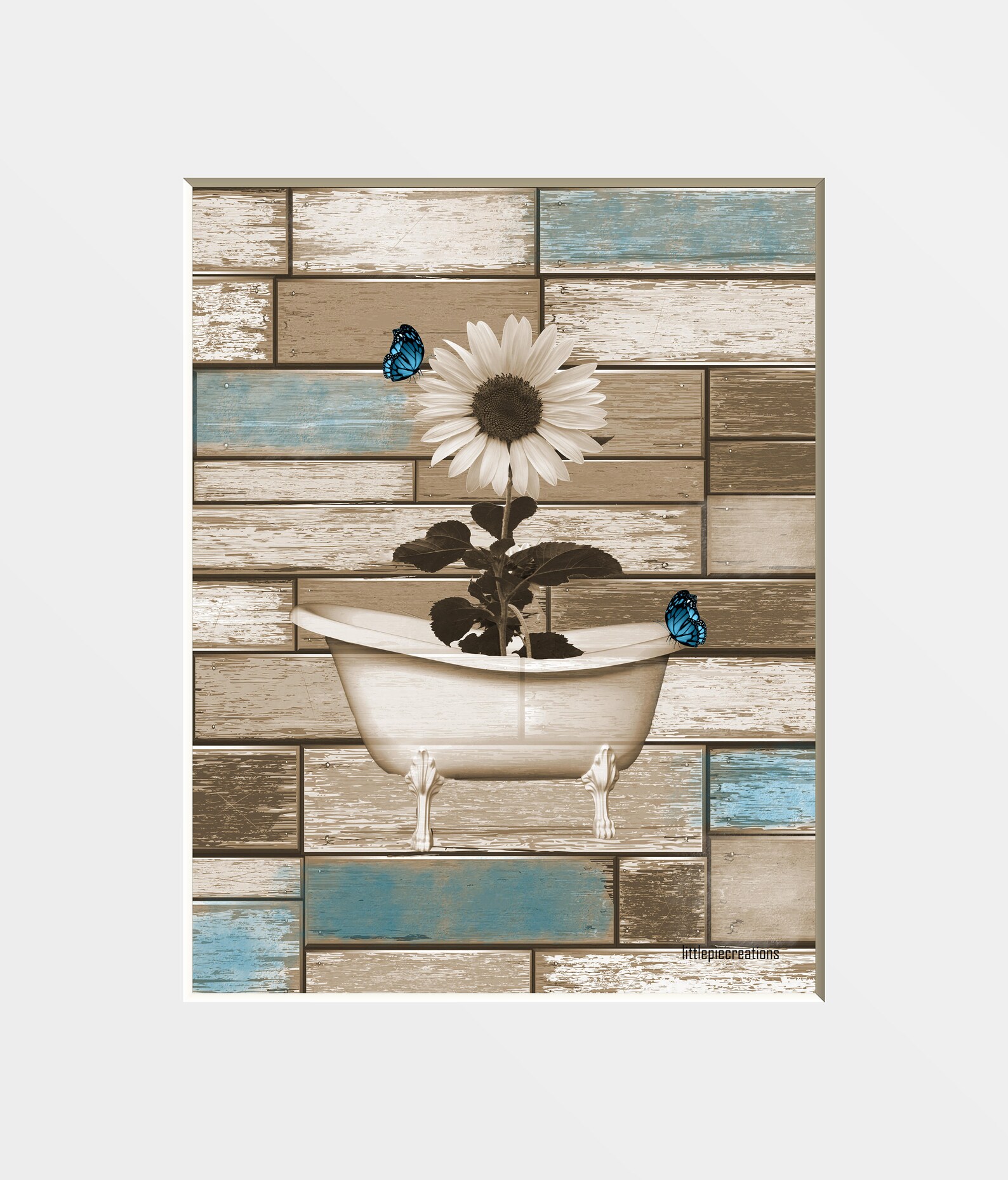 Rustic Brown Blue Home Decor Wall Art Farmhouse Country Theme - Etsy