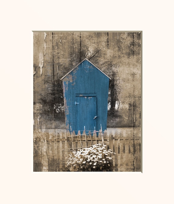 Blue Brown Vintage Outhouse Farmhouse Rustic Bathroom Home | Etsy