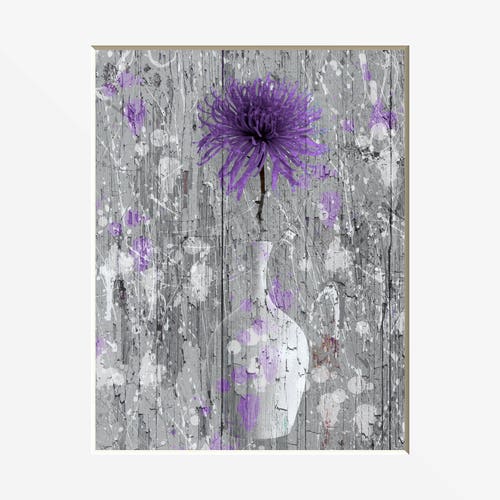 Purple Gray Rustic Modern Floral Farmhouse Home Decor Wall Art - Etsy