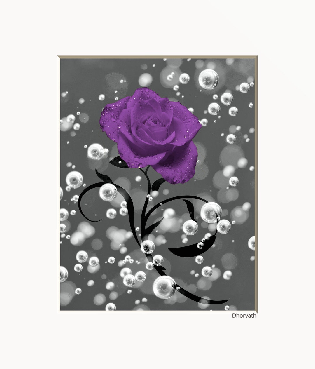 Purple Gray Rose Flower Decorative Bathroom Bedroom, Living Room Home ...