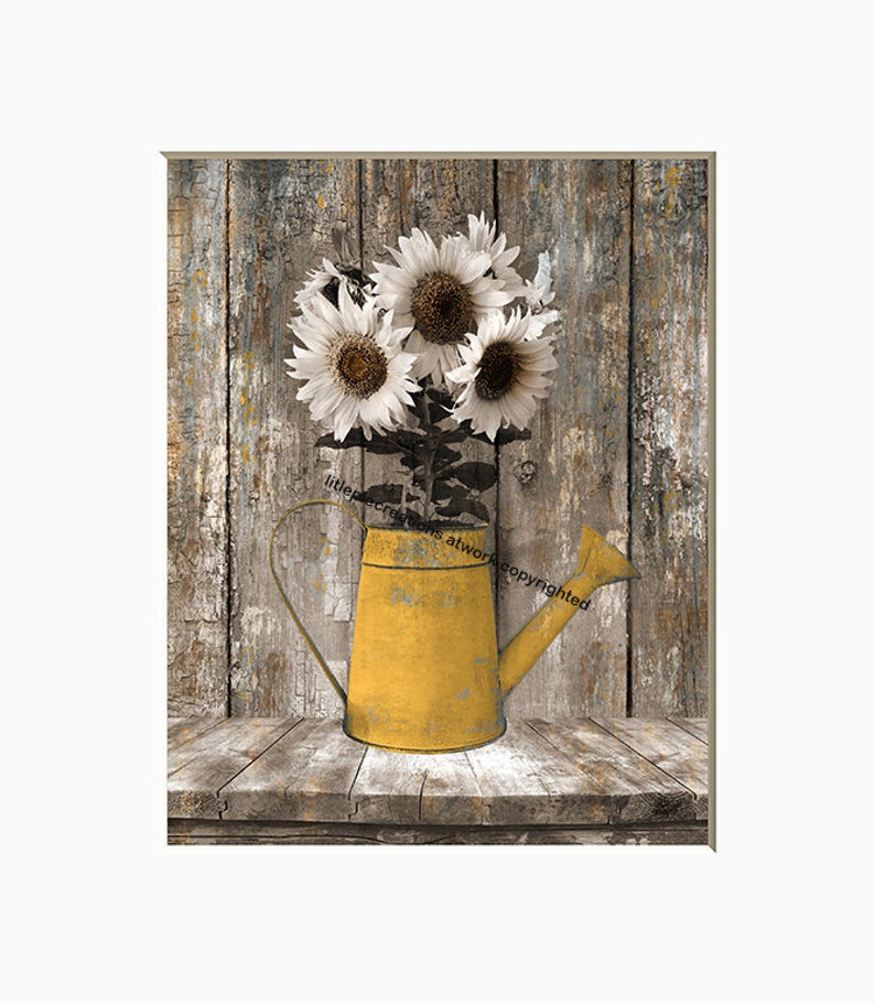 Yellow Rustic Modern Farmhouse Wall Art Sunflowers Yellow - Etsy
