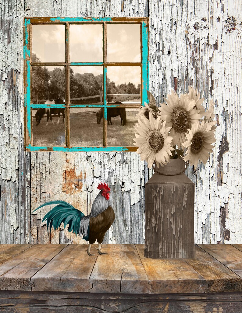 Rustic Home Decor Teal Flowers Farmhouse/country Rustic - Etsy