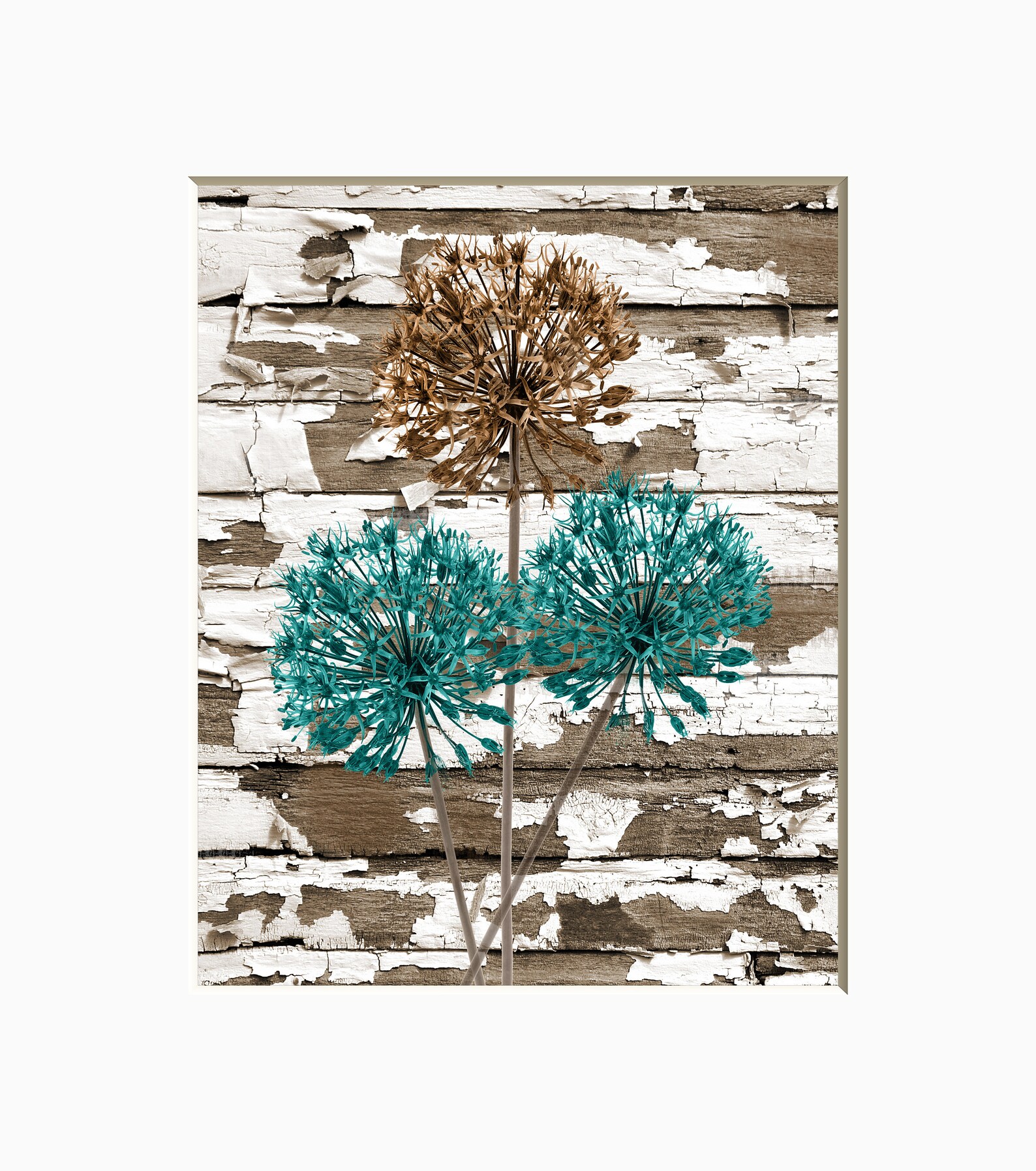 Rustic Home Decor Teal Flowers Farmhouse/country Rustic - Etsy