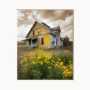 Yellow Rustic Modern Farmhouse Wall Art, Sunflowers, Yellow Kitchen ...