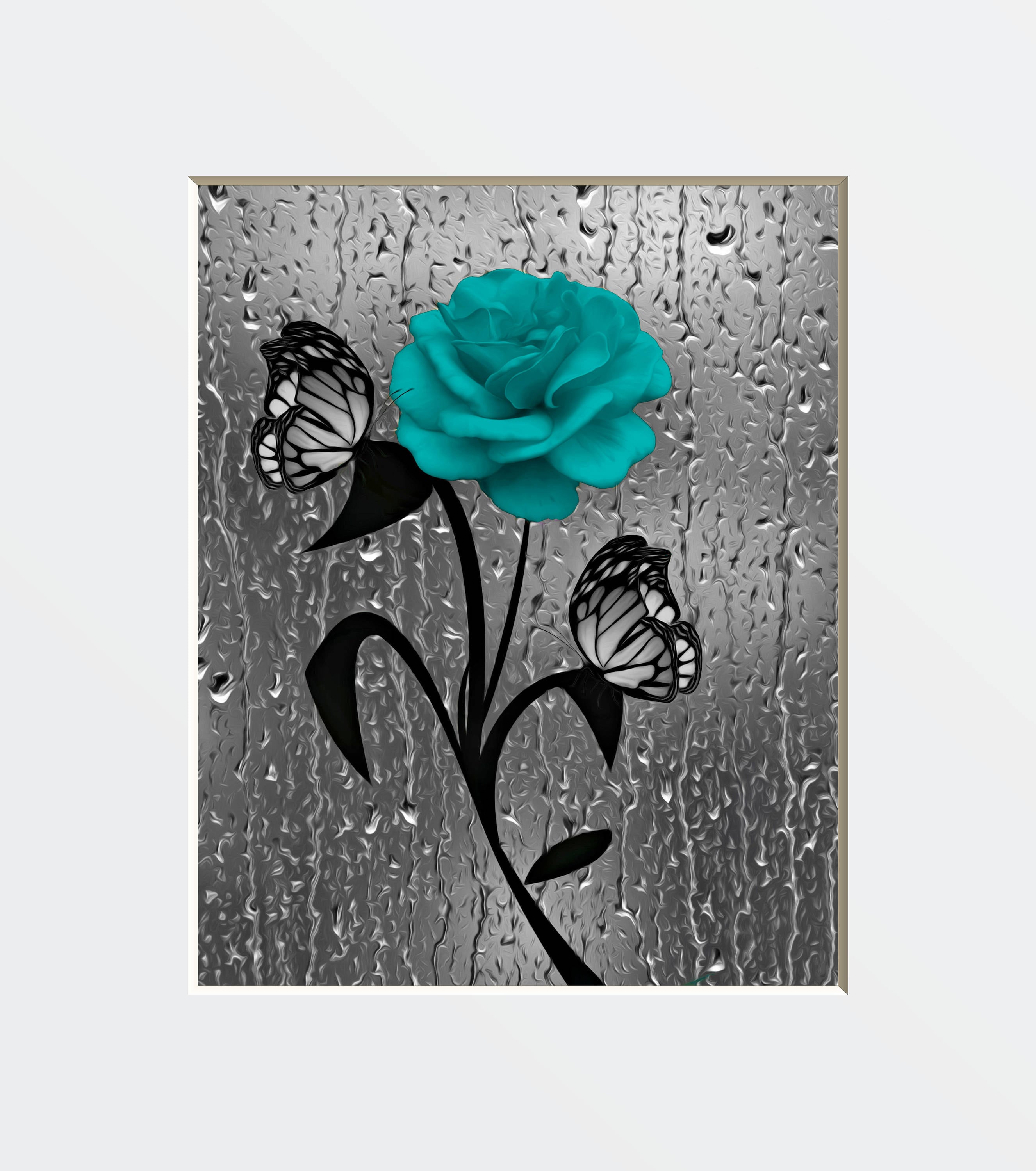Teal Rose Art