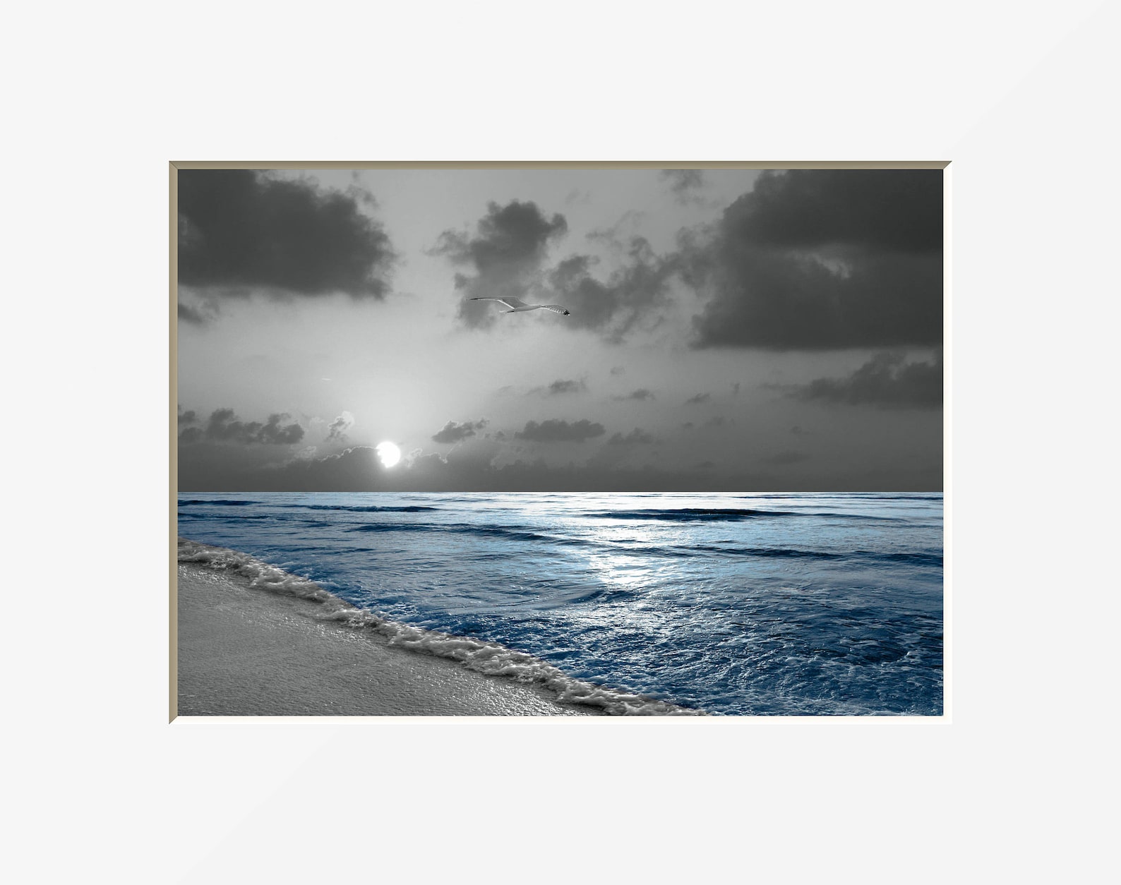 Coastal Ocean Seaside Blue Gray Home Decor Bedroom Bathroom Office Wall ...
