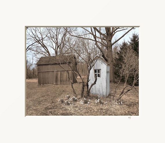 Brown White Barn Outhouse Modern Rustic Bathroom Laundry Room - Etsy