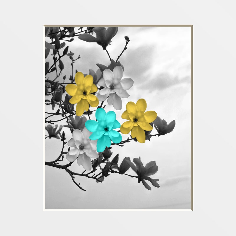 Teal Yellow Gray - Etsy