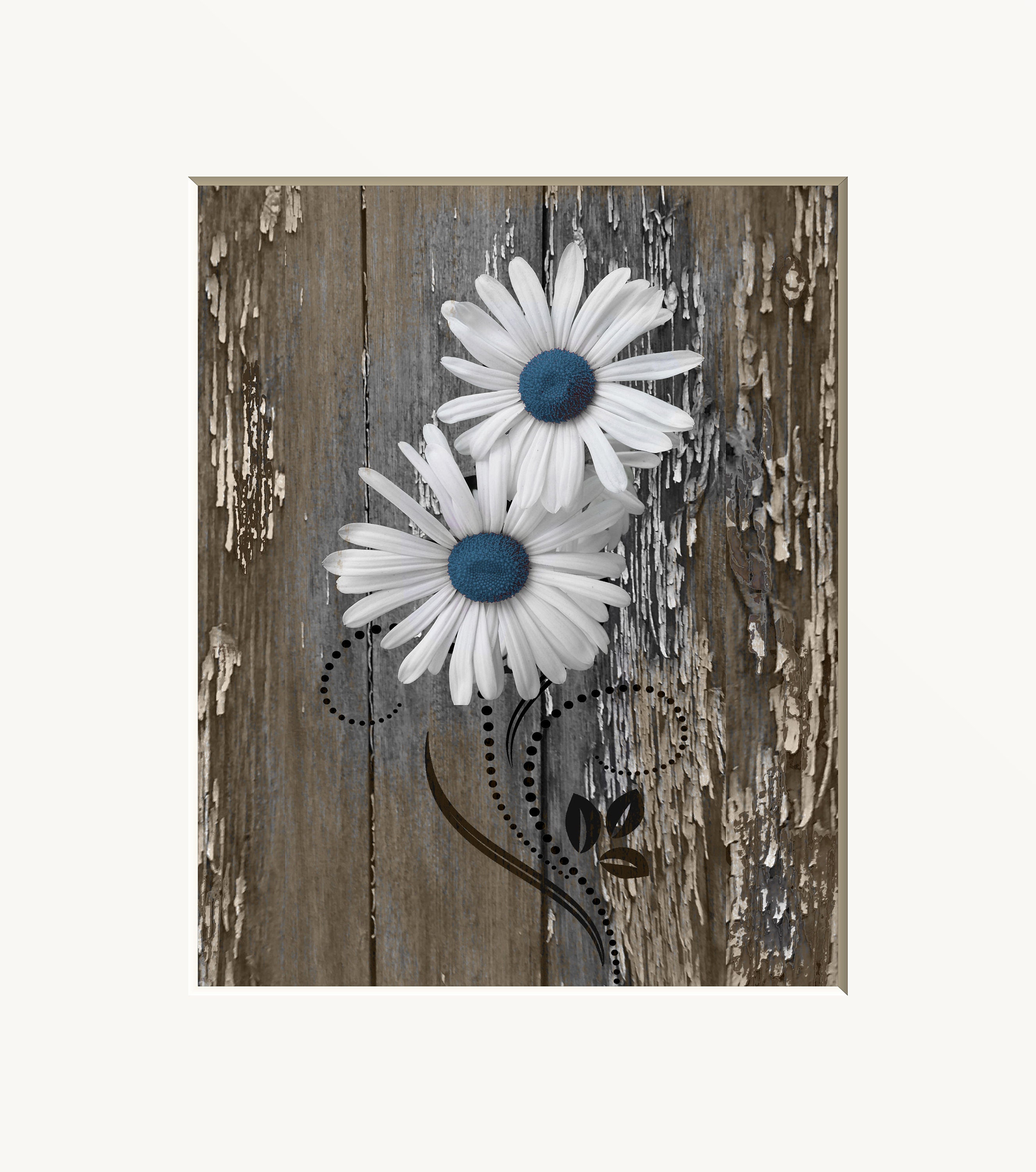 Photography Brown Blue Rustic Farmhouse Barn Daisy Flowers Country ...