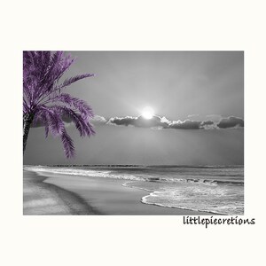 Black White Purple Moon Tree Home Decor Bedroom Photography Matted Wall ...