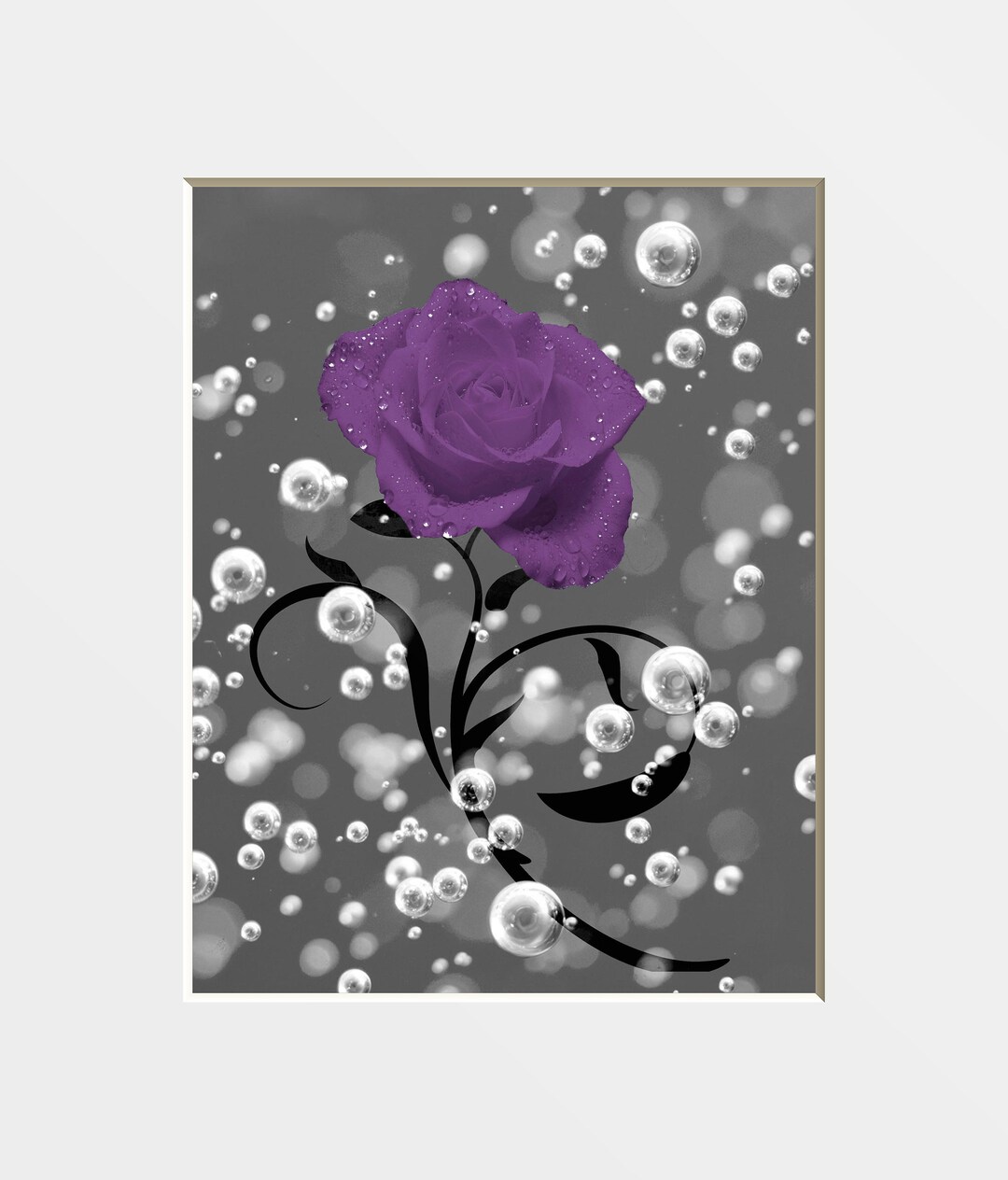 Purple Gray Rose Flower Decorative Bathroom Bedroom Living - Etsy