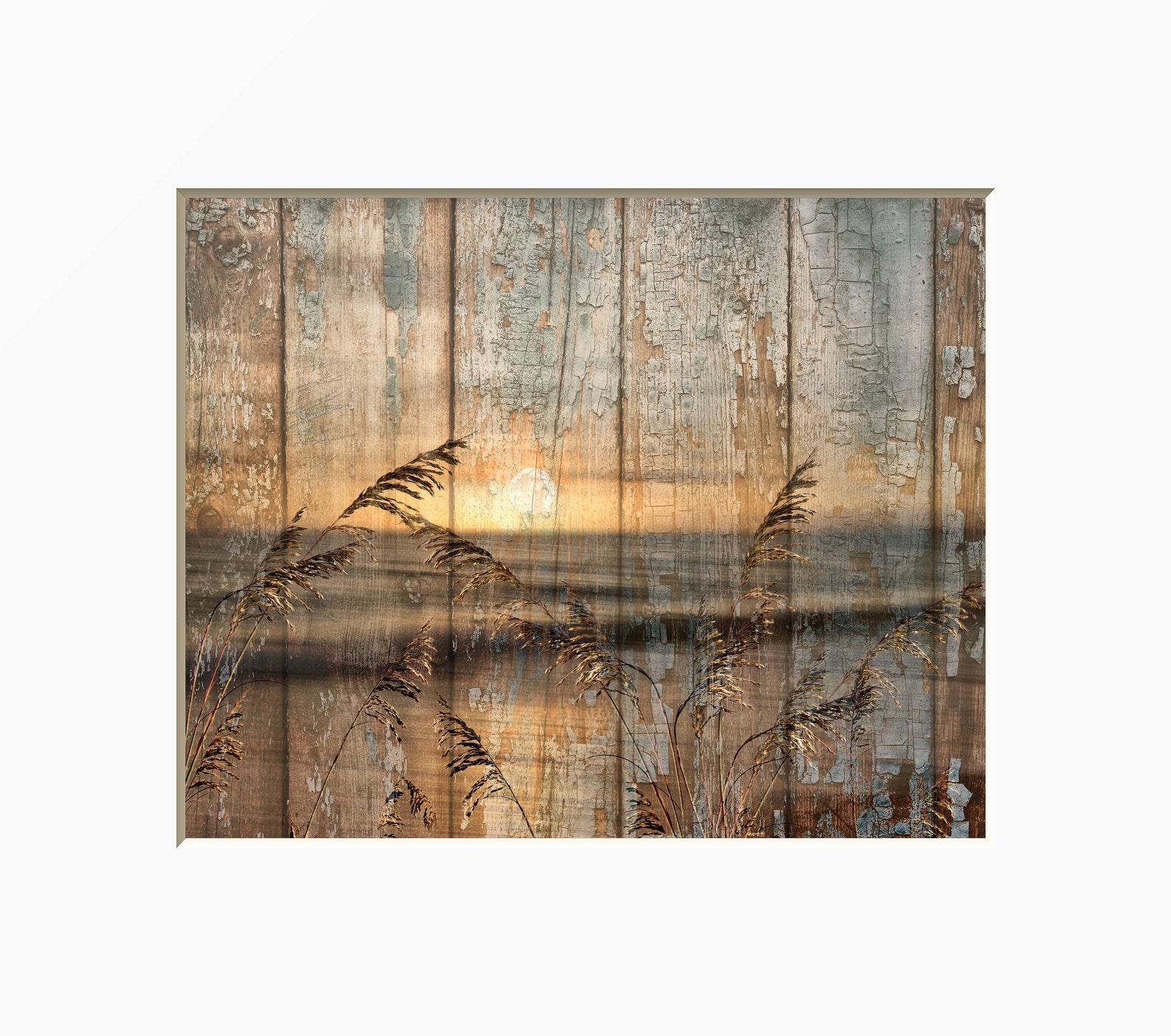Rustic Coastal Wall Art, Beach Ocean Sunset Home Decor Bathroom Bedroom ...