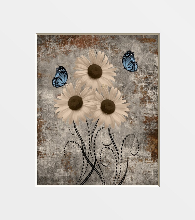 Rustic Barn Wall Art Farmhouse Country Daisy Flowers Home - Etsy