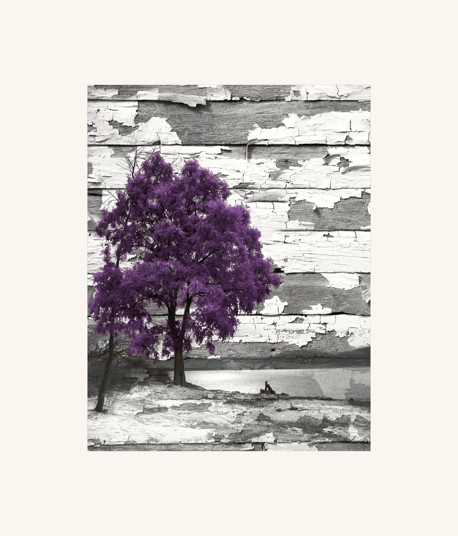 Rustic Modern Purple Tree Lake Landscape Home Decor Bedroom - Etsy