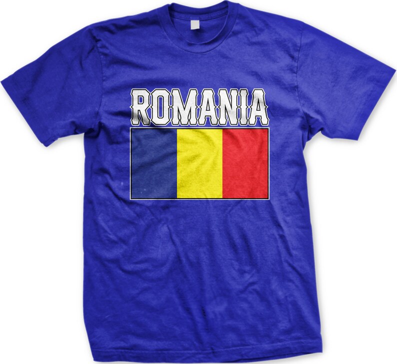 Romania Flag Men's T-shirt Romanian Flag Romania Coat of | Etsy
