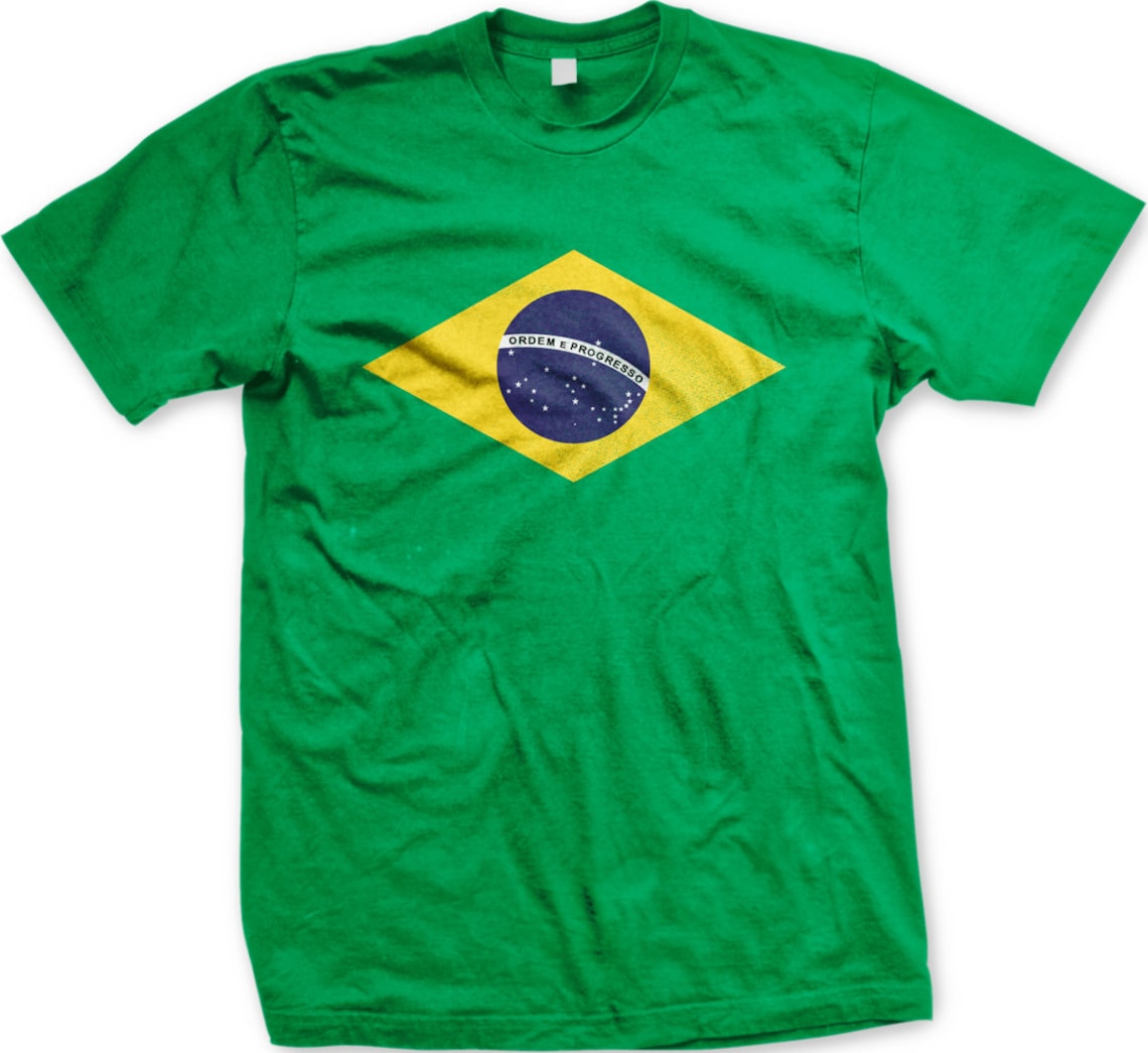 Brazil Flag Crest Men's T-shirt Flag of Brazil Brasil | Etsy