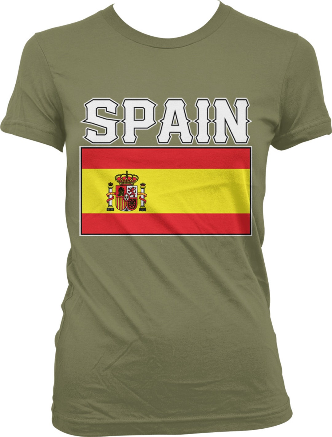 Spain Flag Ladies T-shirt, Spanish Flag, Kingdom of Spain, Spanish ...