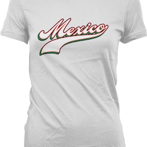Mexico Ladies T-shirt, Mexico Script Font, Baseball Style Text Design ...