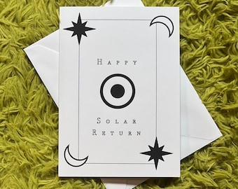 Happy Solar Return Printable Birthday Card, 7x5 Inch Instant Download ...