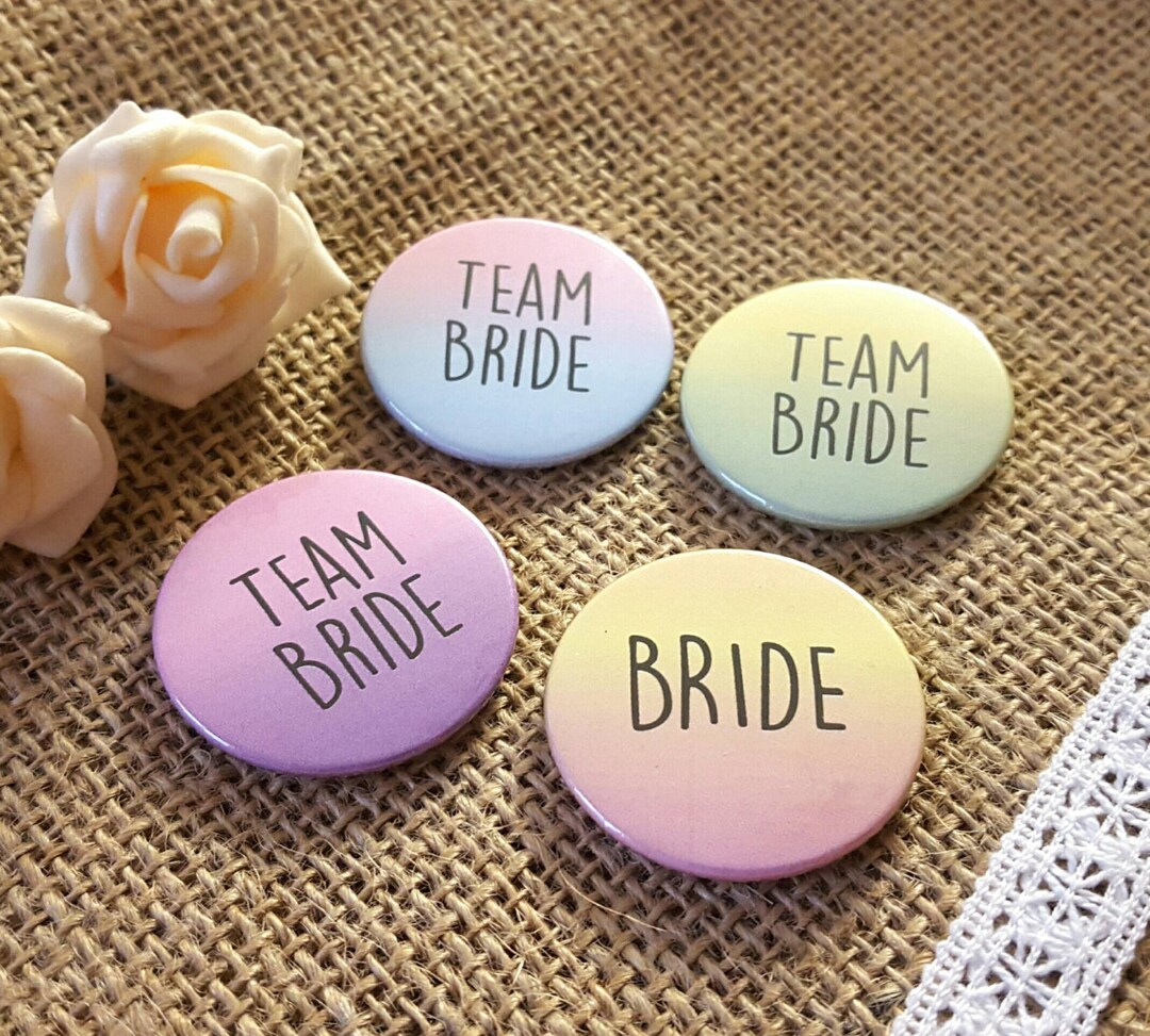 Hen Do / Wedding / Team Bride / Bride Tribe Badge A Set Gradient Quirky ...