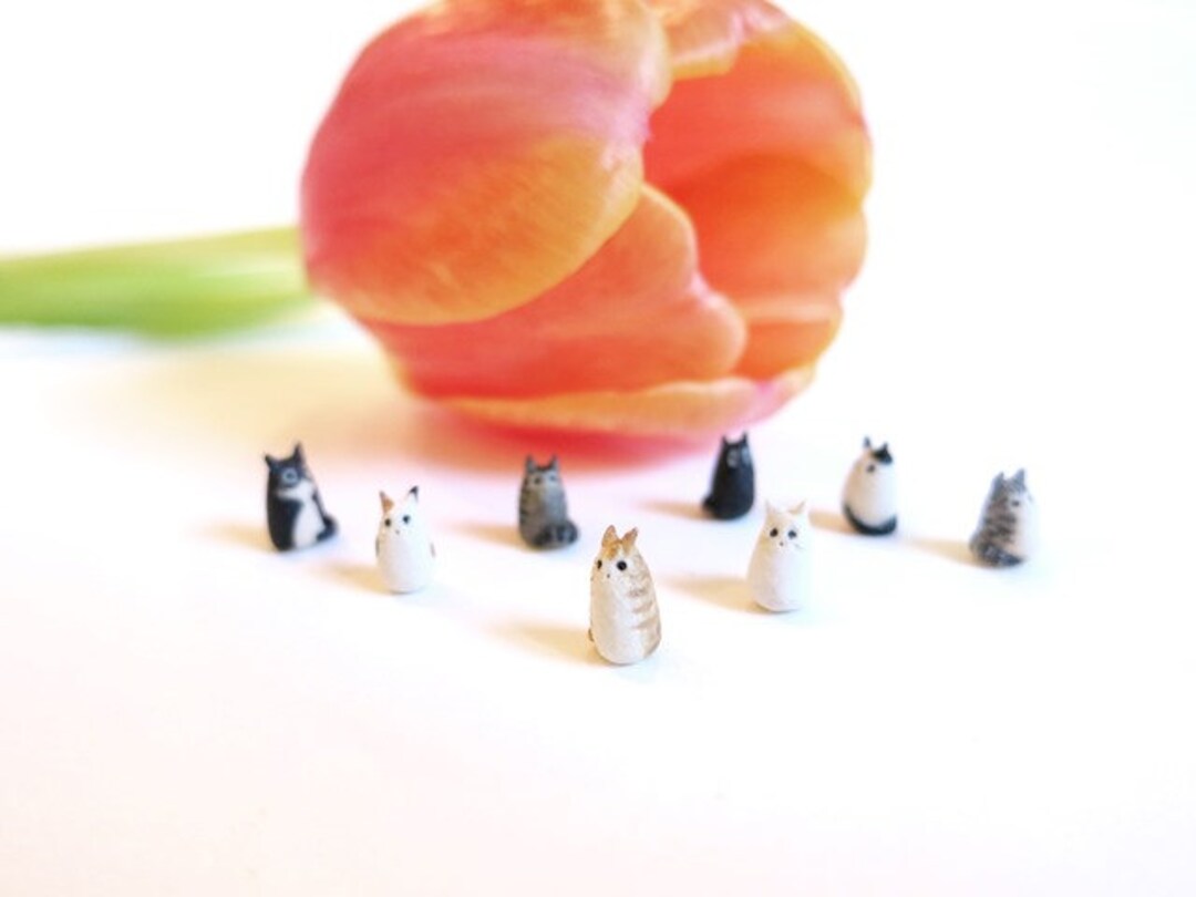 Tiny Miniature Cat Sculpture | Cat Figurine | Tiny Ceramic Cat | Cat ...