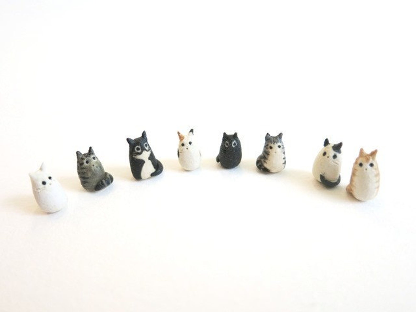 Tiny Miniature Cat Sculpture Cat Figurine Tiny Ceramic Cat | Etsy