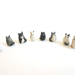 Tiny Miniature Cat Sculpture | Cat Figurine | Tiny Ceramic Cat | Cat ...