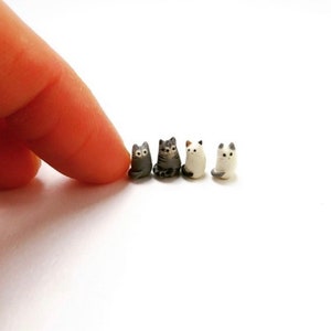 Tiny Miniature Cat Sculpture | Cat Figurine | Tiny Ceramic Cat | Cat ...