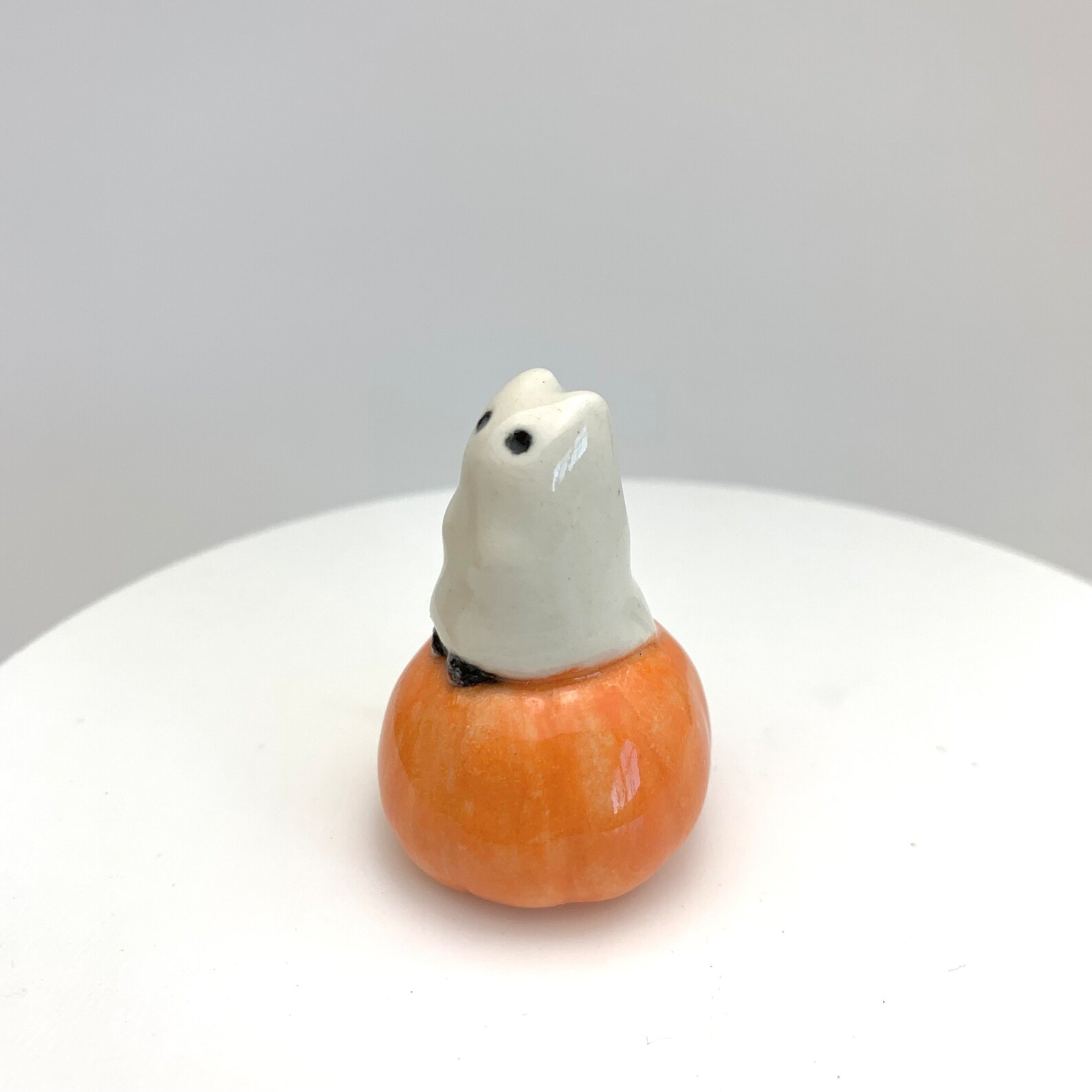 Cat Ghost on Pumpkin, Halloween Decoration, Cat Lover Gift, Ceramic ...
