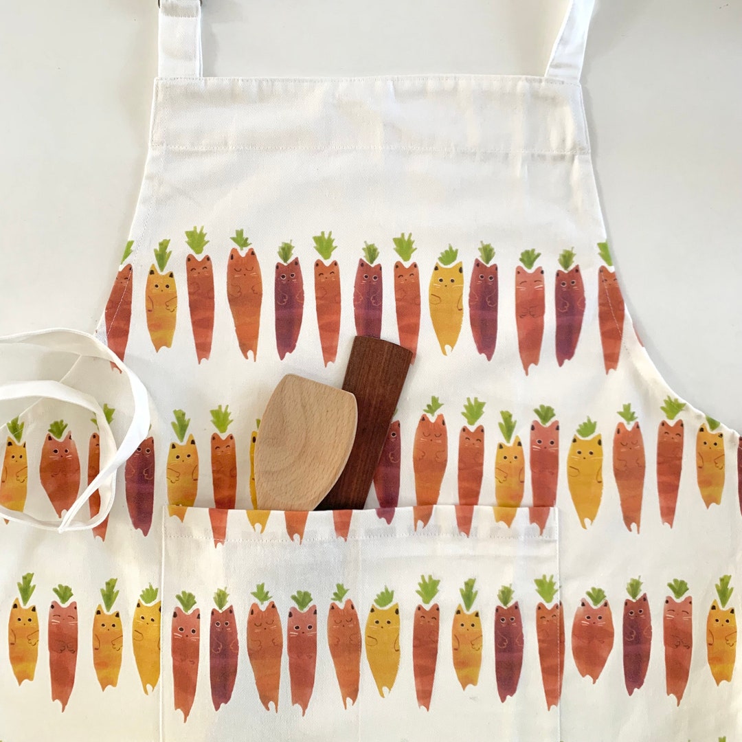 Carrot Cat Apron, Cat Mom Gift, Cat Dad Gift, Carrot Lover Gift, Fun ...