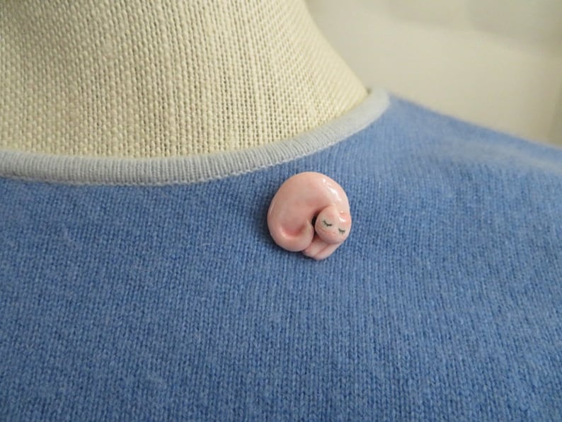 Cat Pin Brooch Ceramic Cat Cat Sitter Gift Round Cat Cat | Etsy