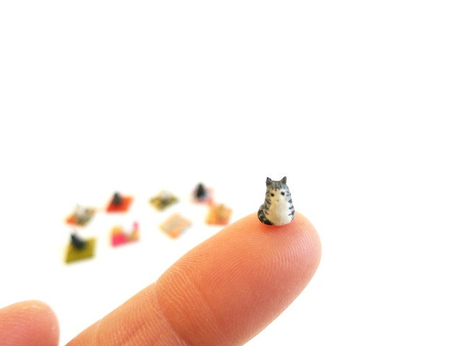 Tiny Miniature Cat Sculpture Cat Figurine Tiny Ceramic Cat | Etsy