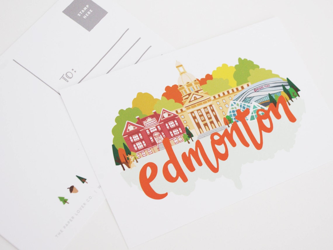 Fall of Edmonton Postcard | City Love Collection | Handdrawn ...