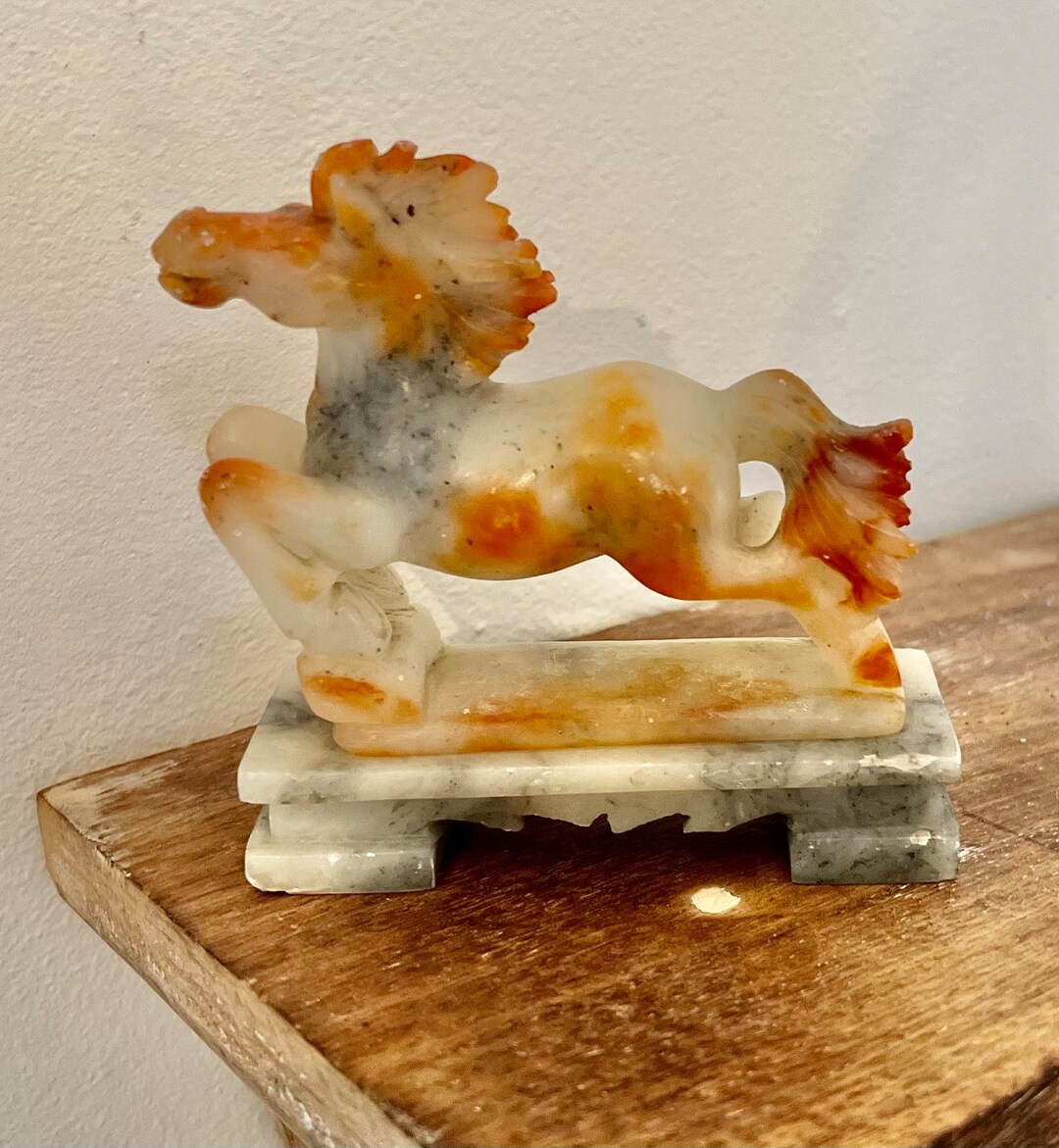 Vintage Jade Carved Running Horse - Etsy