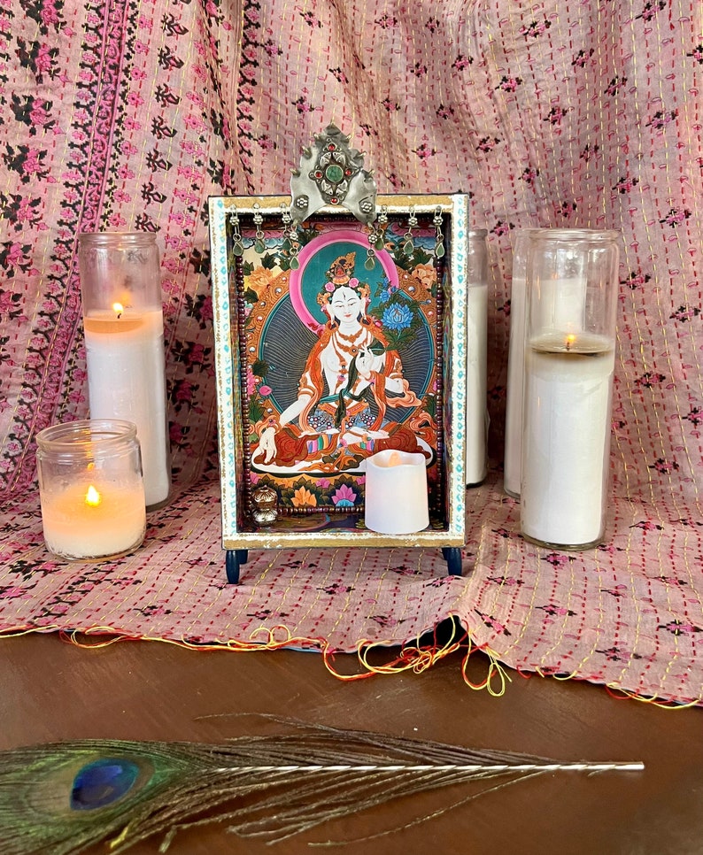Small Handmade Box Altar Featuring Tibetan Goddess White Tara - Etsy