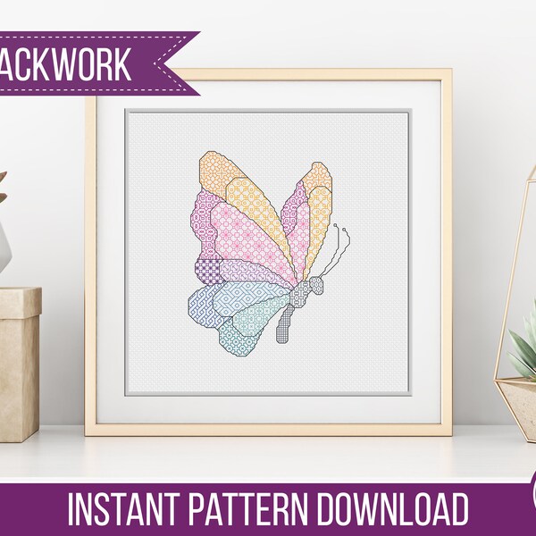 Butterfly Blackwork Pattern - Etsy