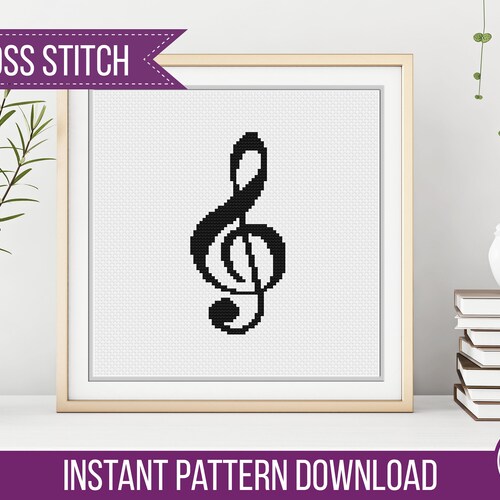 Cross Stitch Pattern Treble Clef Cross Stitch Chart by - Etsy