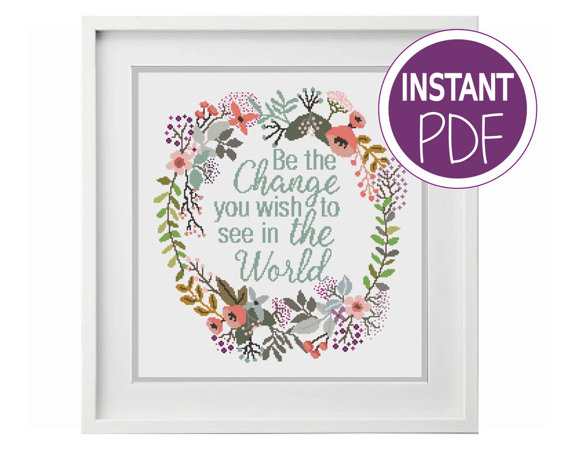 Cross Stitch Pattern Inspirational Cross Stitch Be the | Etsy