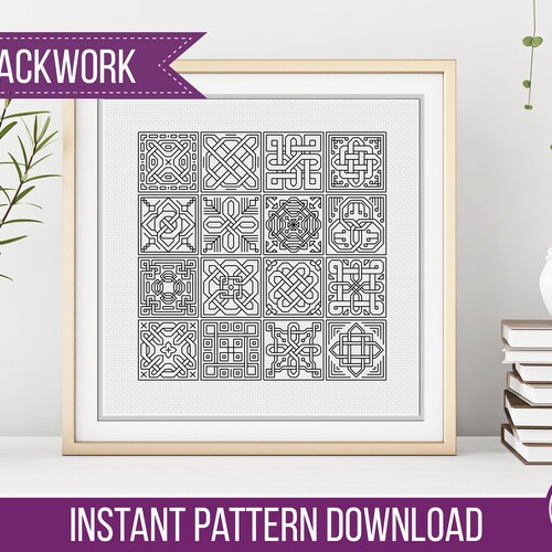 Celtic Love Knots Blackwork Pattern Blackwork Embroidery - Etsy