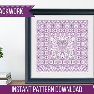 Blackwork Pattern, Study in Violet, Blackwork Chart, Cross Stitch Chart by Peppermint Purple - Etsy