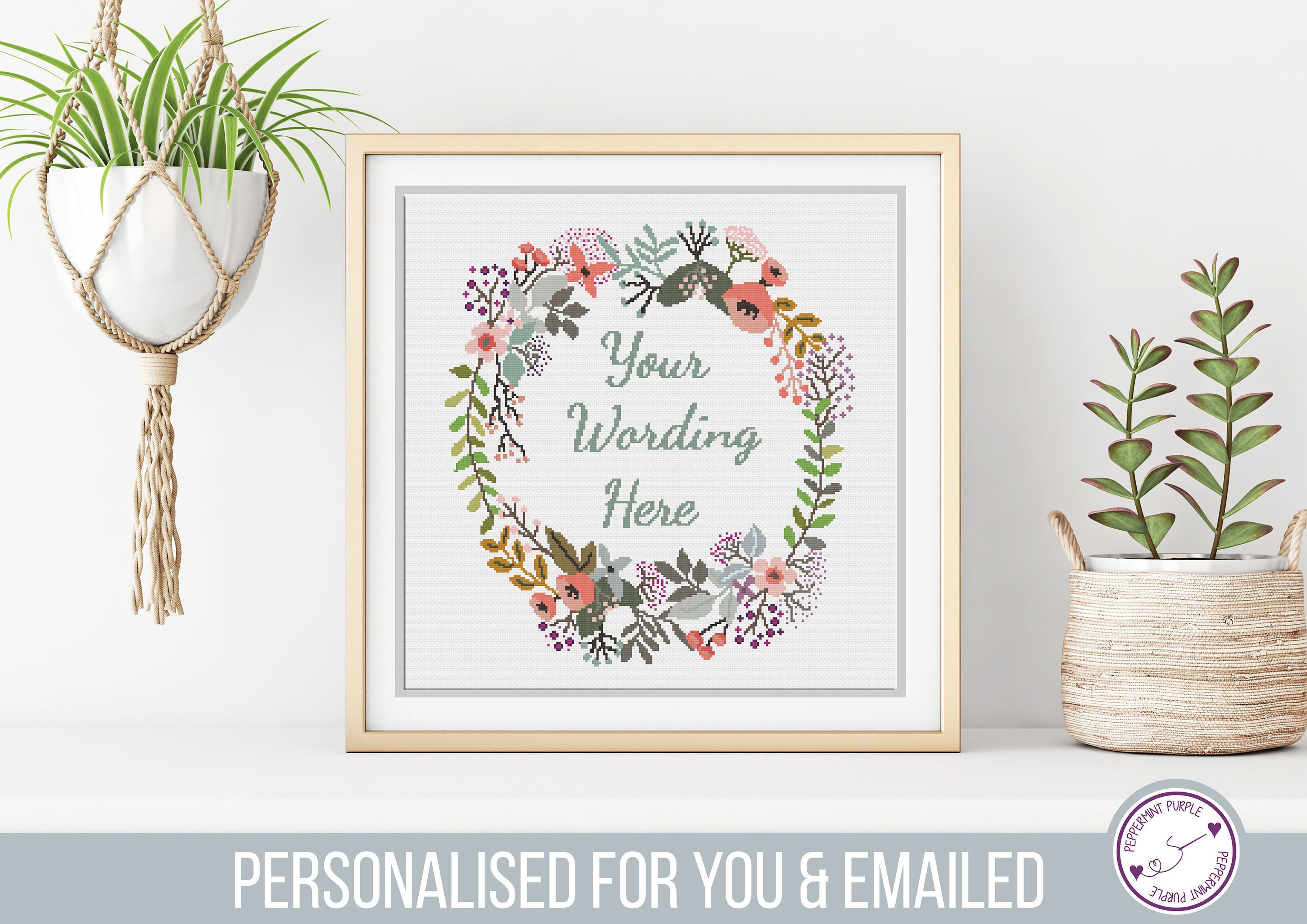 Create Your Own Cross Stitch Pattern Custom Modern Floral Etsy