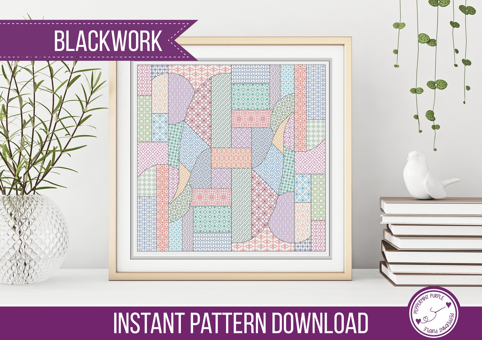 Blackwork Pattern Black Work Chart Blackwork Chart by - Etsy