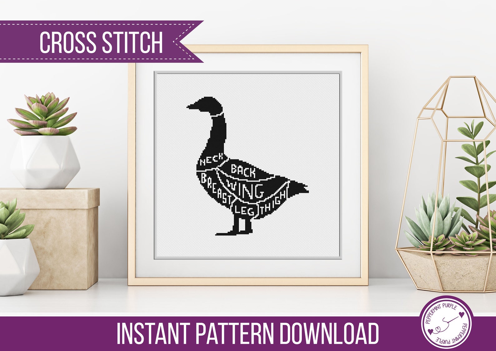 Duck Meat Cuts Cross Stitch Pattern Chart Kitchen Cross | Etsy