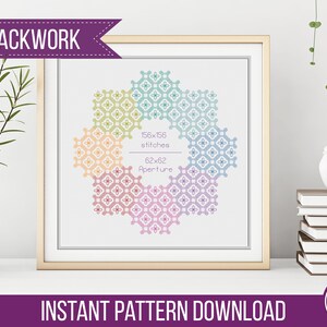 Blackwork Rainbow Frame Pattern: Frame and 4 Backstitch Fonts by ...