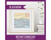 Blackwork Pattern, Three Pears, Shaded Embroidery, Varied Threads ...