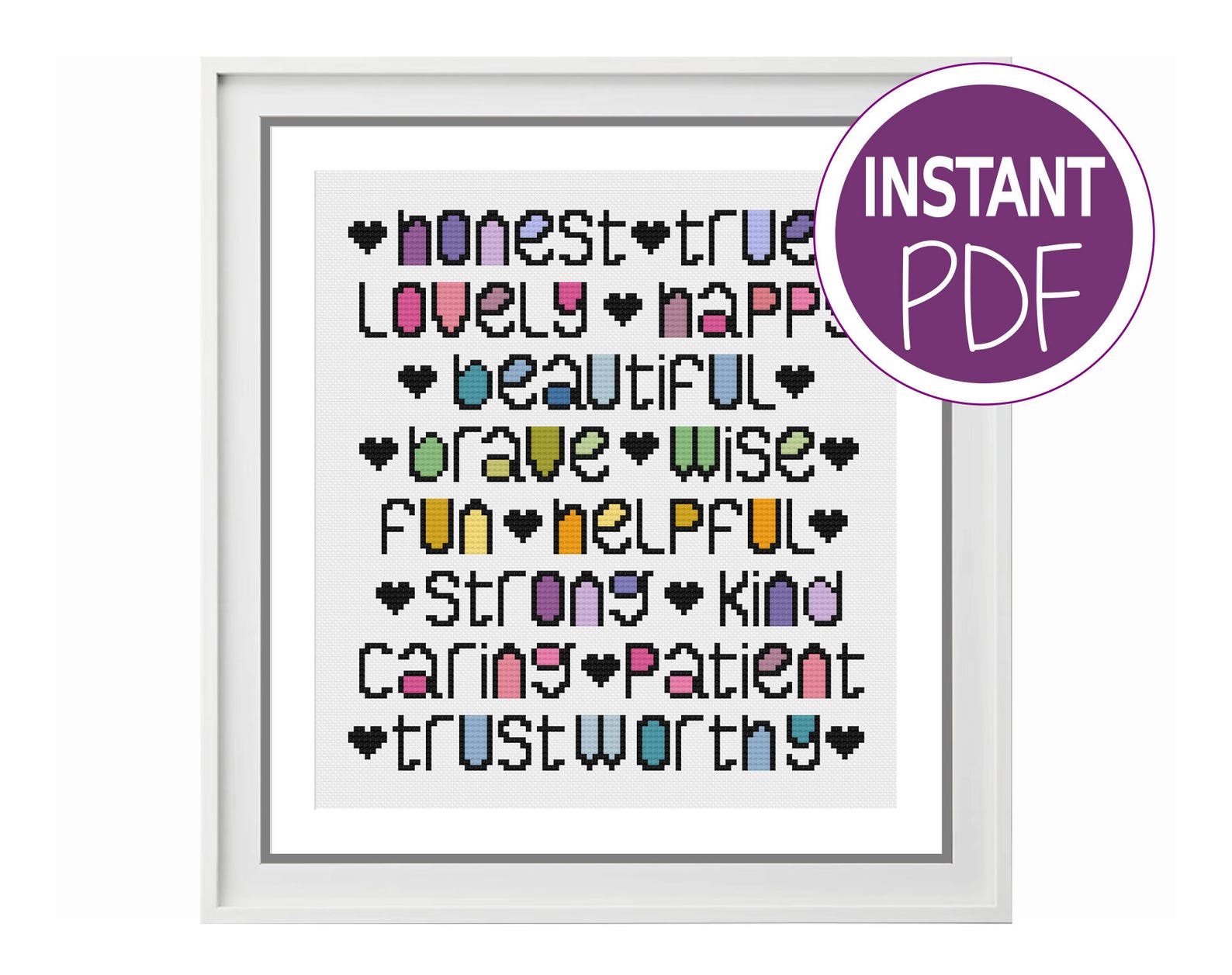 Friendship Cross Stitch Pattern Gift for friends counted | Etsy