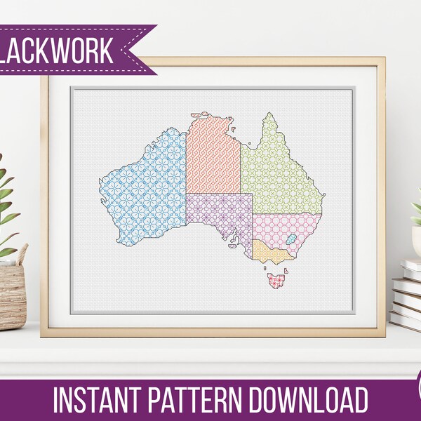 Map Australia Embroidery - Etsy