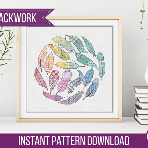 Dragonfly Blackwork Pattern by Peppermint Purple - Etsy