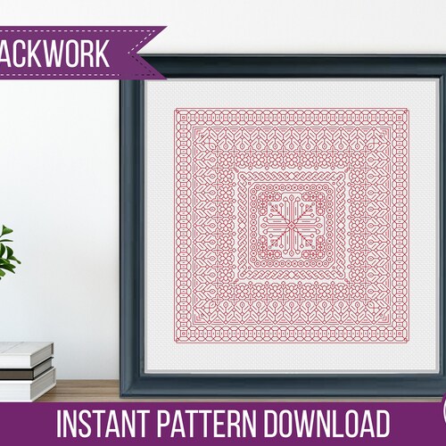 Blackwork Pattern Study in Pewter Blackwork Chart Cross - Etsy